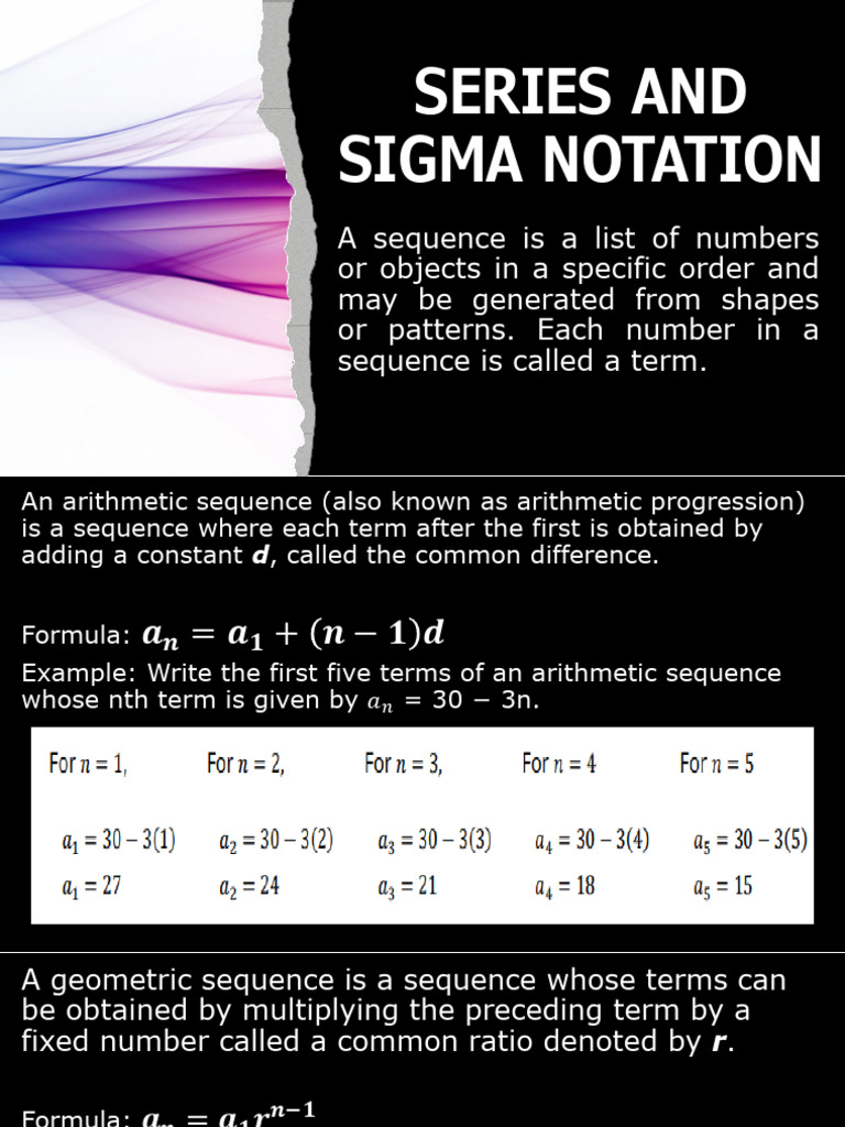 Series and Sigma Notation | PDF