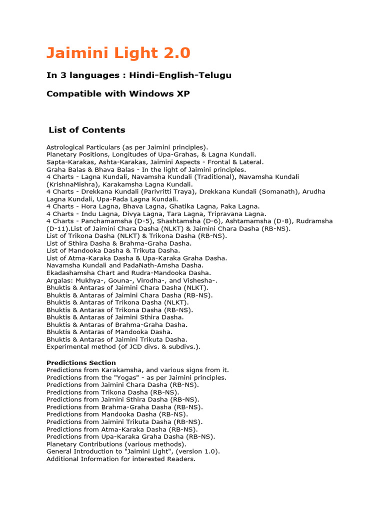 Jaimini Light 2 | PDF