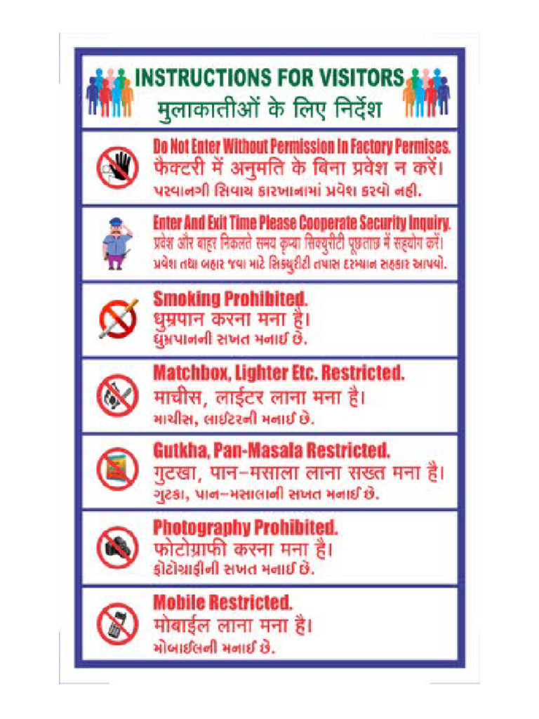 Instructions For Visitors | PDF