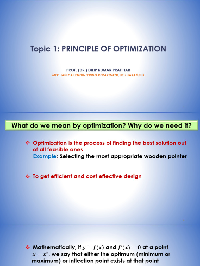 ppt3 Optimization 1 | PDF