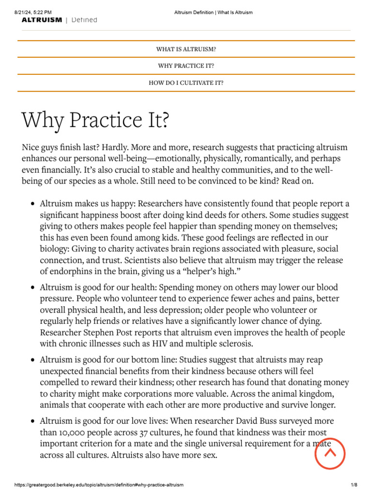 Altruism Definition _ Why practice it | PDF