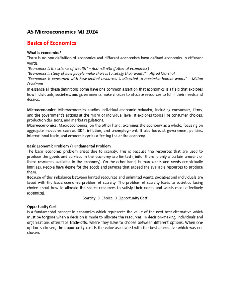 Basics of Economics | PDF