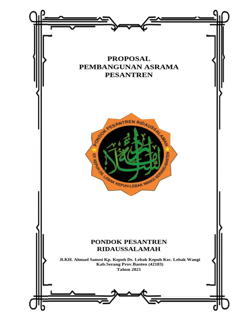 Proposal Pembangunan Asrama Pesantren | PDF