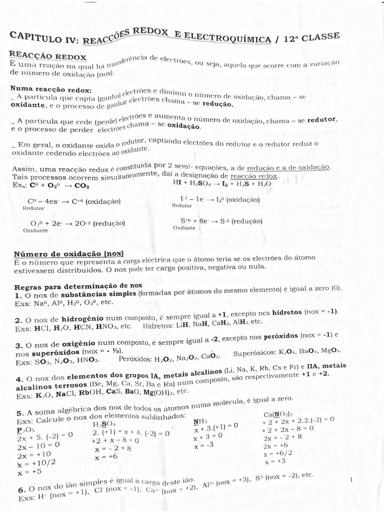 Química Reação Redox Pdf