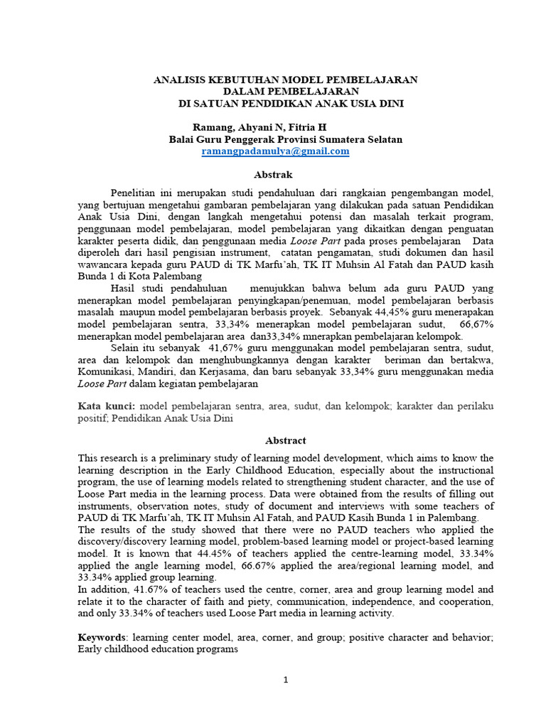 Artikel Analisis Kebutuhan | PDF