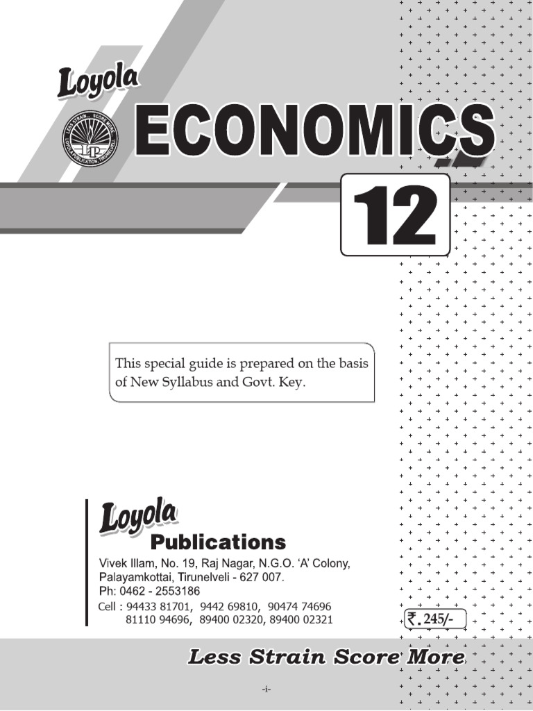 12th Economics EM EC Guide Sample Notes English Medium PDF Download | PDF