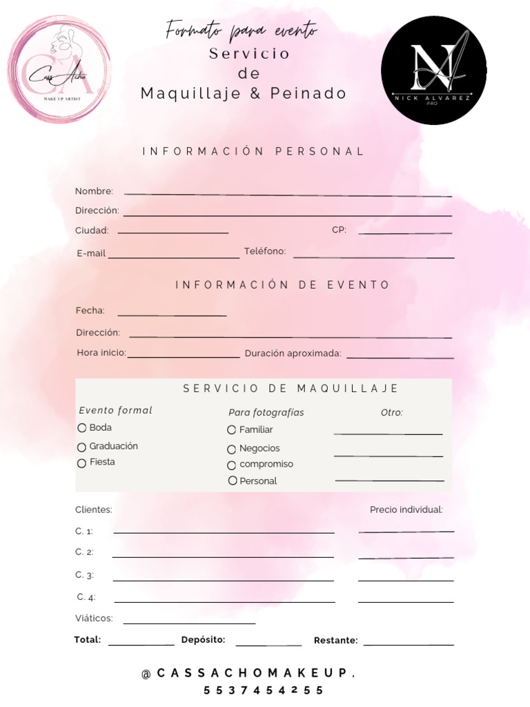Copia de 1 Makeup Artist Formats PDF | PDF