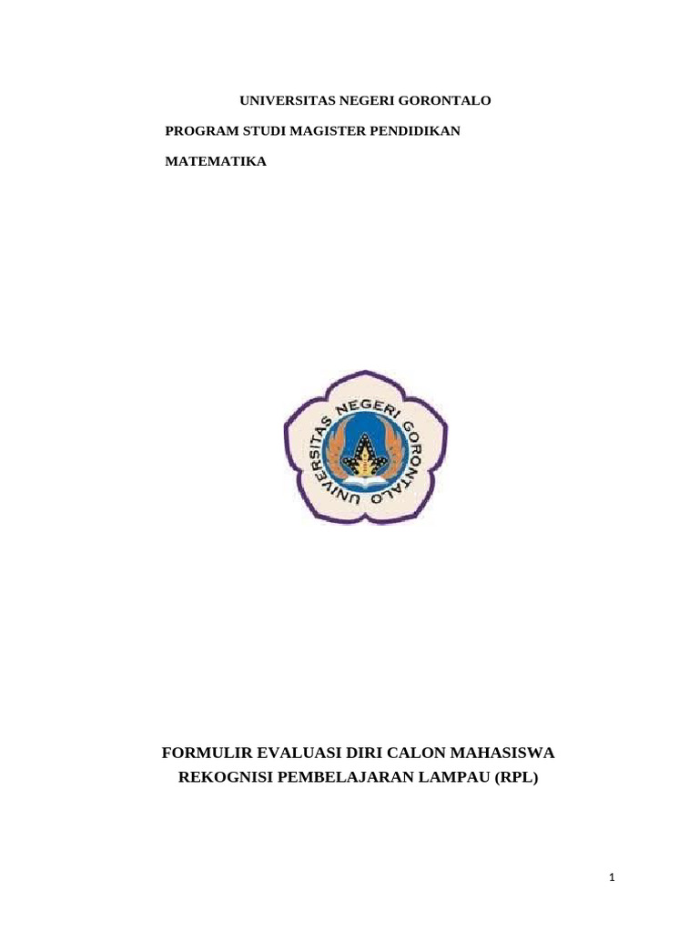Form 02 Evaluasi Diri S2 Pend. Matematika SRY SELVIANA | PDF