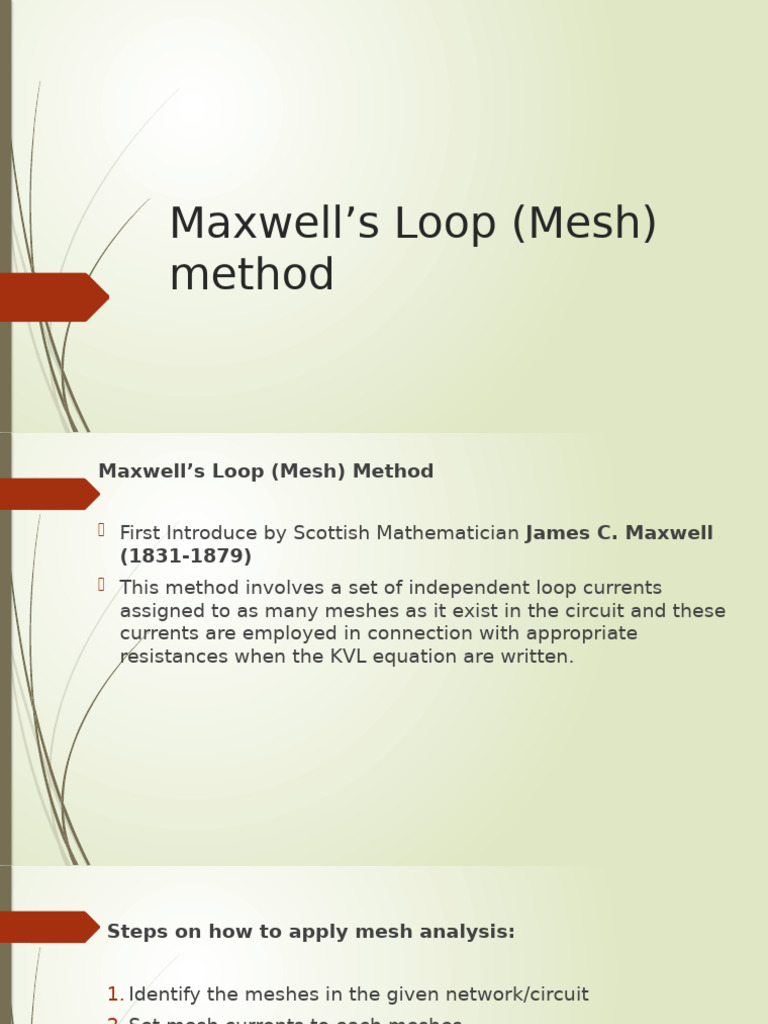 Maxwells Loop Mesh Method | PDF