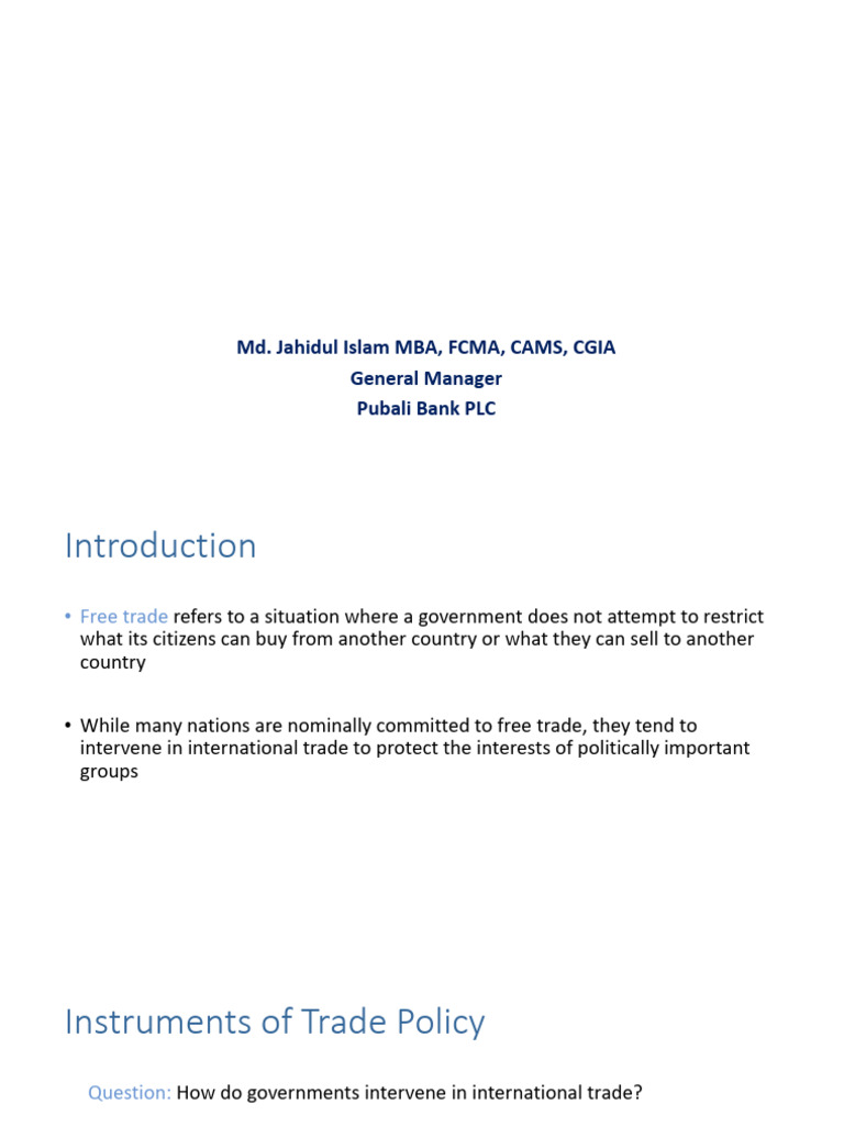 Trade Policy Instruments Explained | PDF | World Trade Organization ...