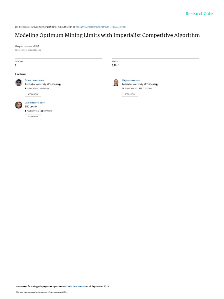 Modeling Optimum Mining Limits | PDF