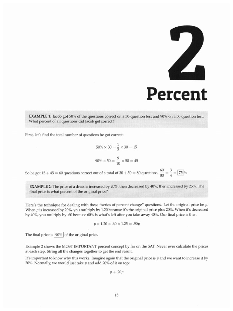 CP SAT Math - Chapter 2 - Percent | PDF