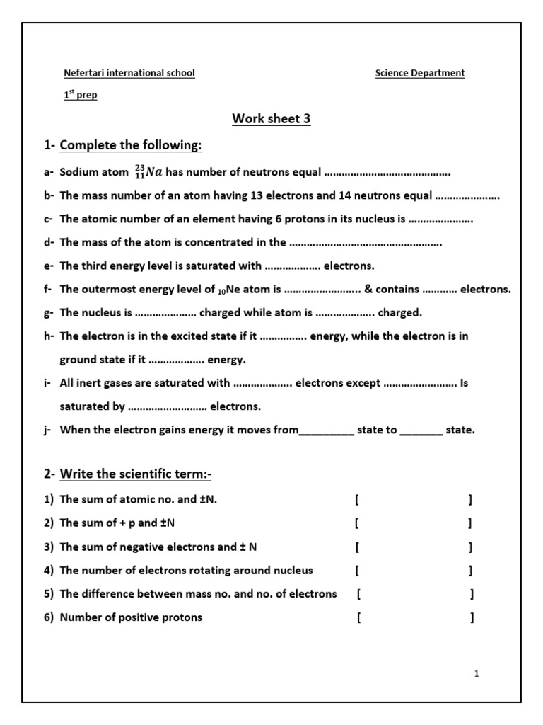 Work Sheet U1 L3 | PDF