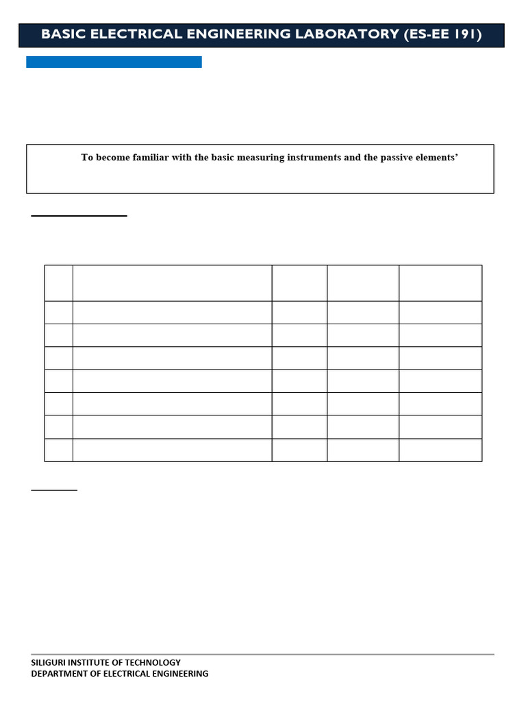 SIT MAKAUT Board Electrical Engineering Lab Manual EXP 2 | PDF