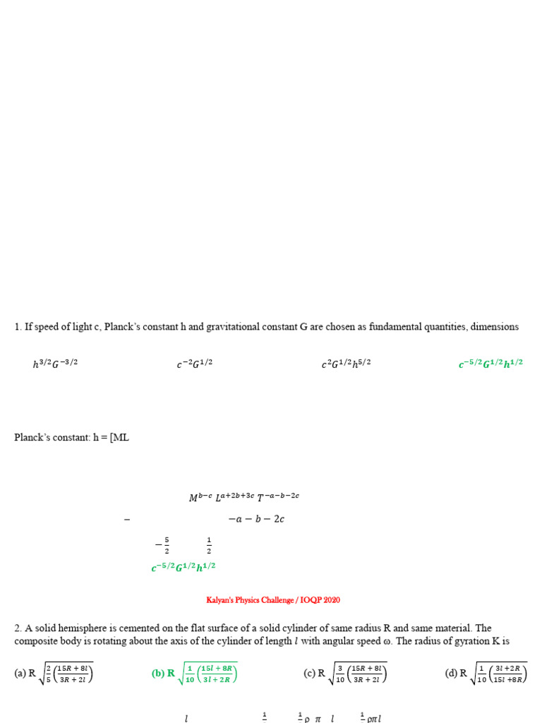 NSEP Solutions 2020 | PDF