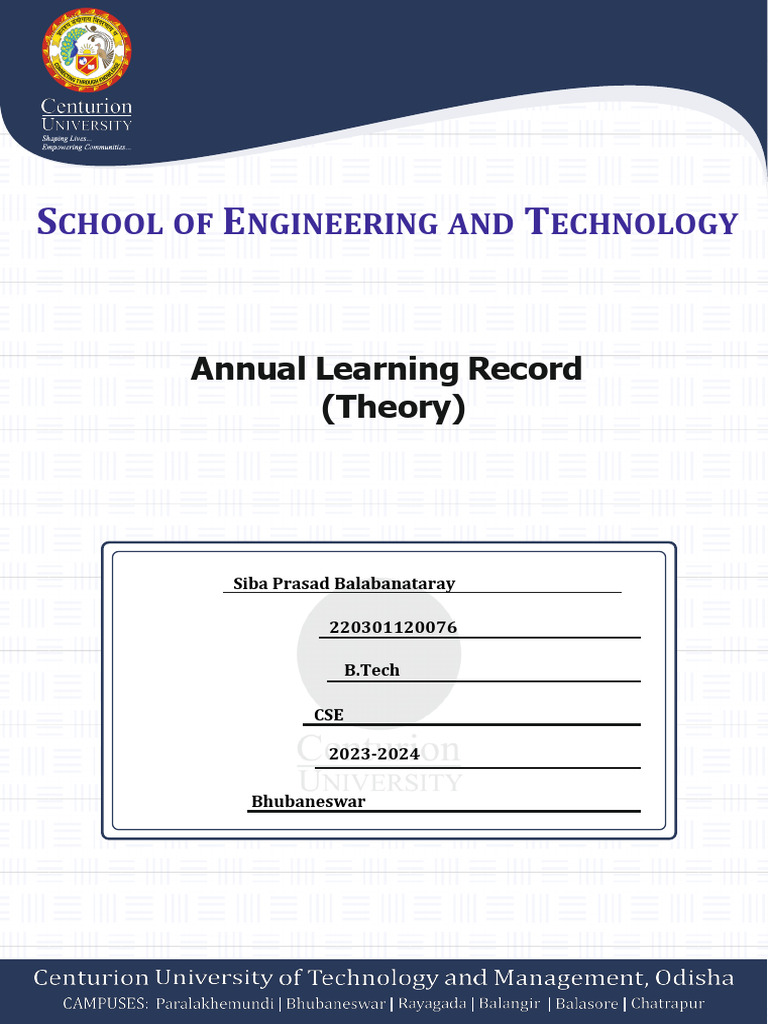 Annual Learning Record Theory - A4 | PDF