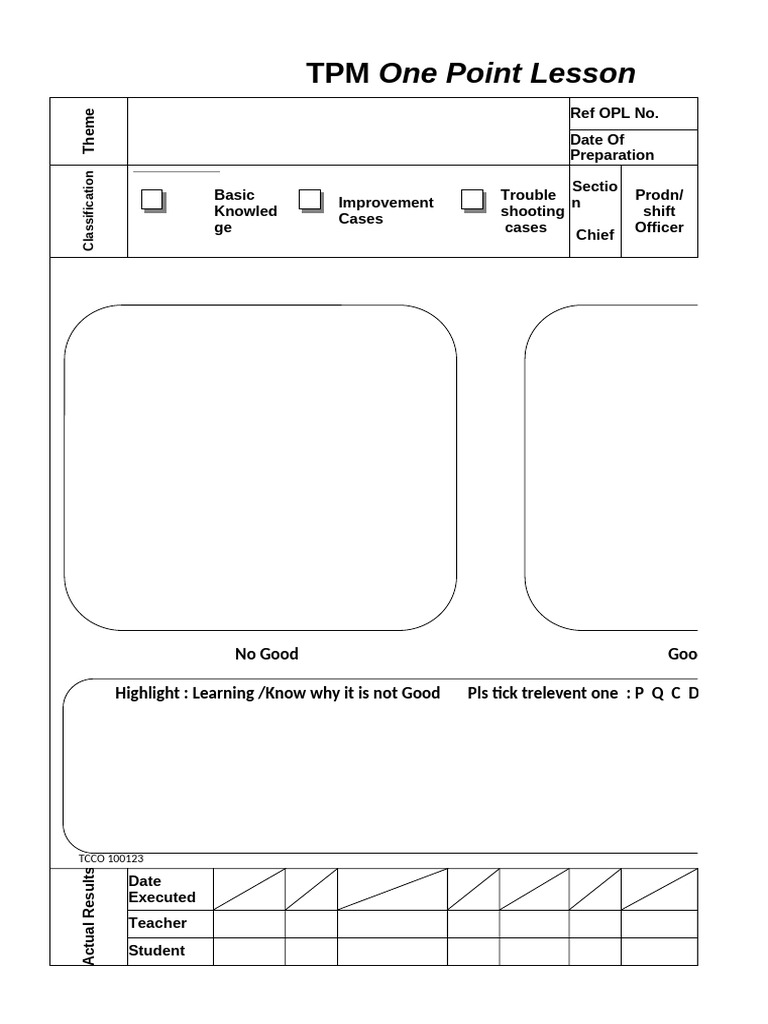 TPM OPL Format | PDF