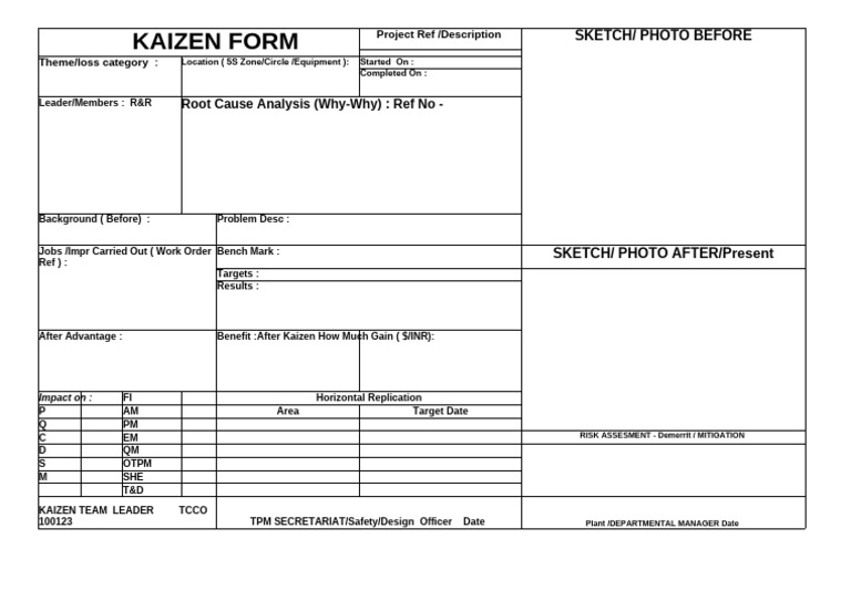 TPM Kaizen Format | PDF