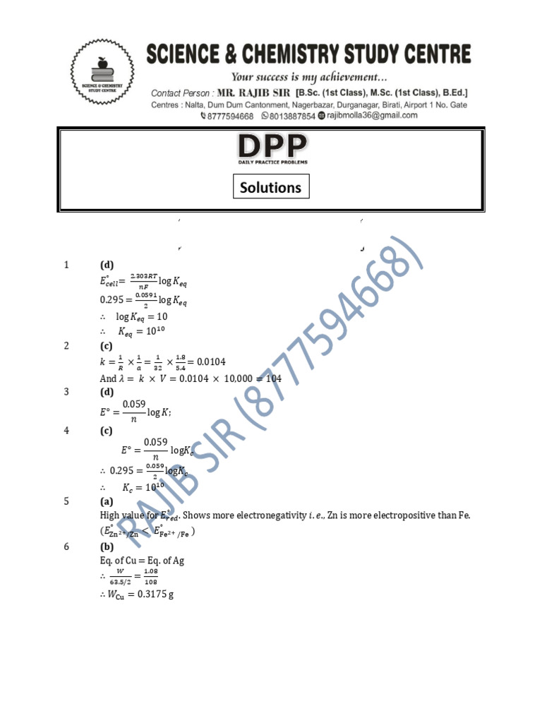 DPP 3 Solutions | PDF
