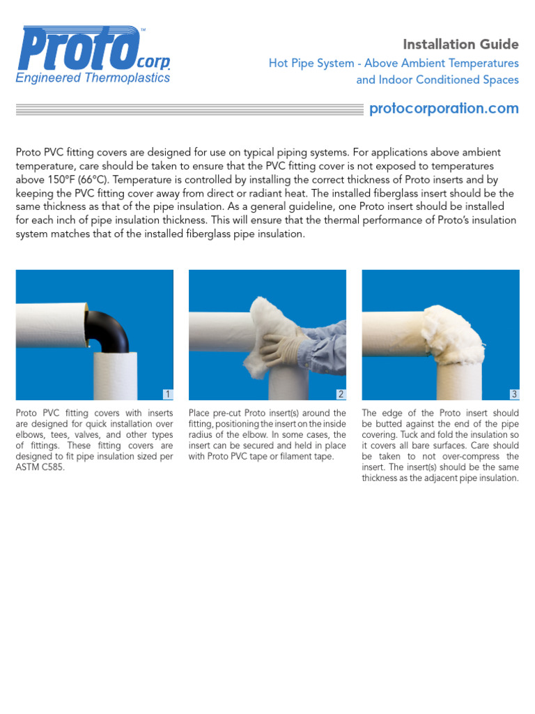 Proto PVC Fitting Covers Installation Guide Hot Pipe System | PDF ...