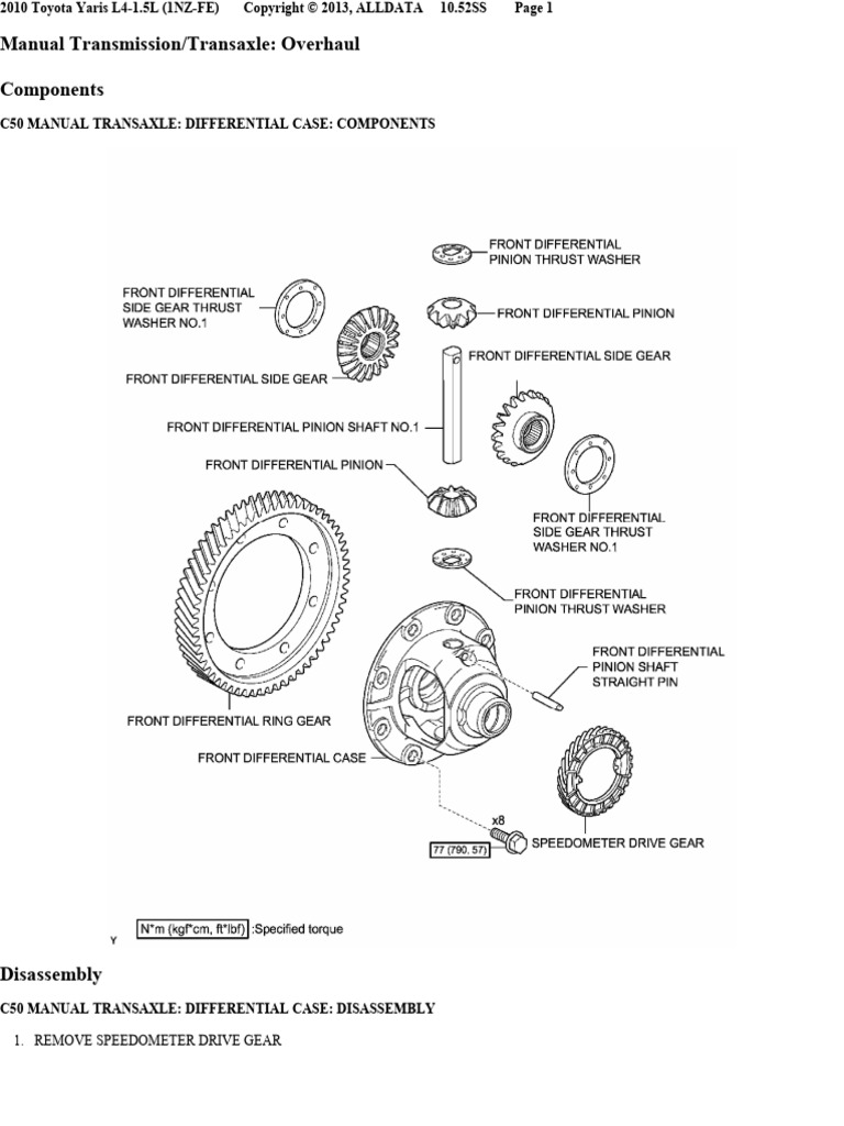 Manual Transmission/Transaxle: Overhaul Components: 1. Remove ...