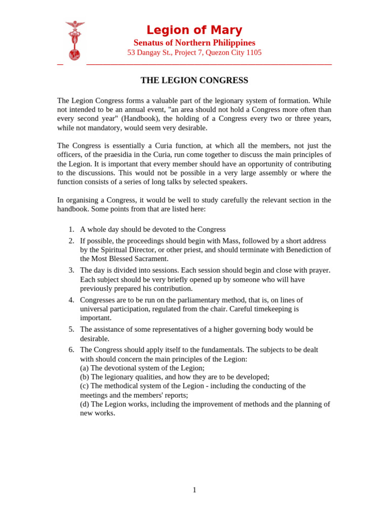 The Legion Congress | PDF