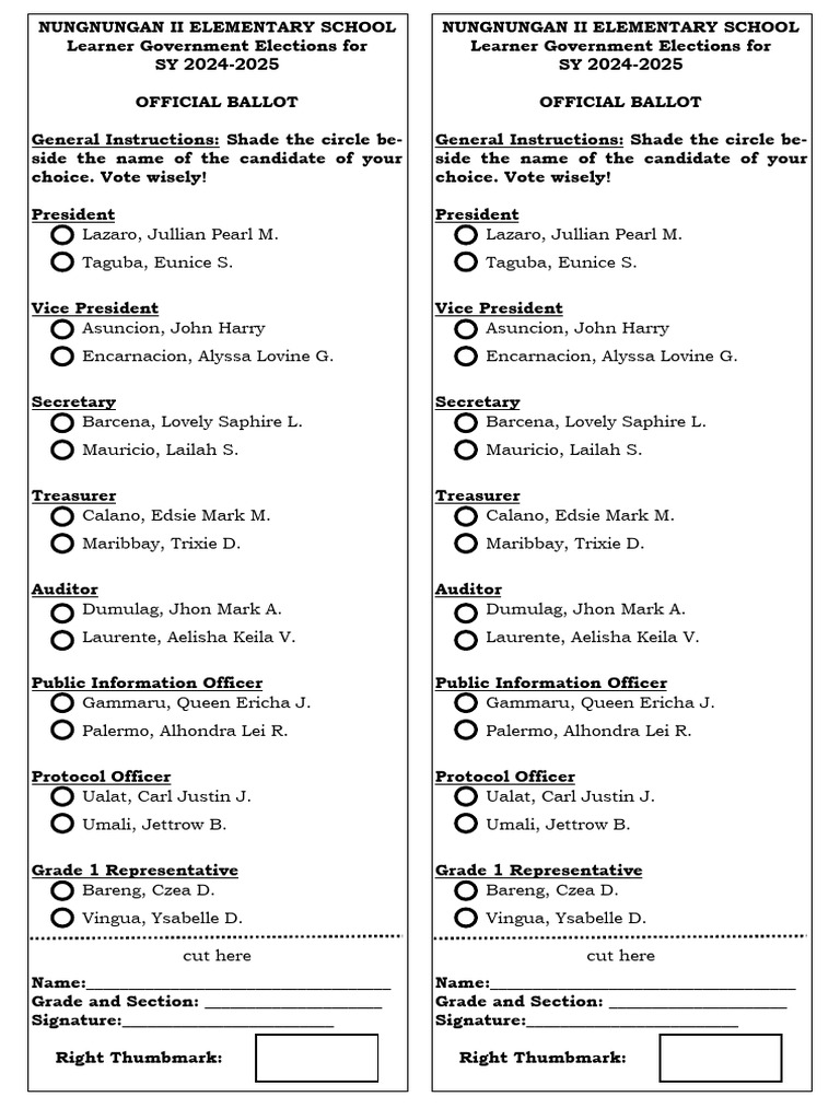 Official Ballot-2023-2024 Election | PDF