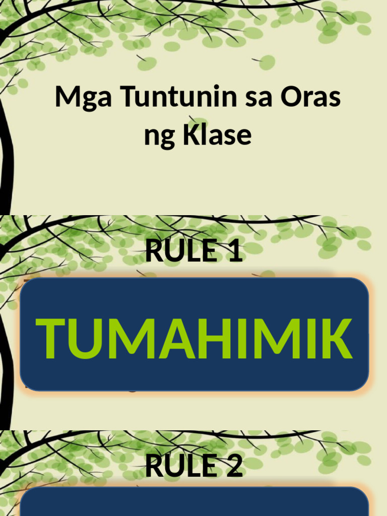 Mga Tuntunin Sa Klase | PDF