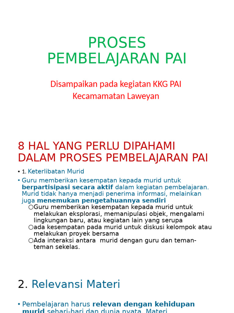 Proses Pembelajaran Pai | PDF