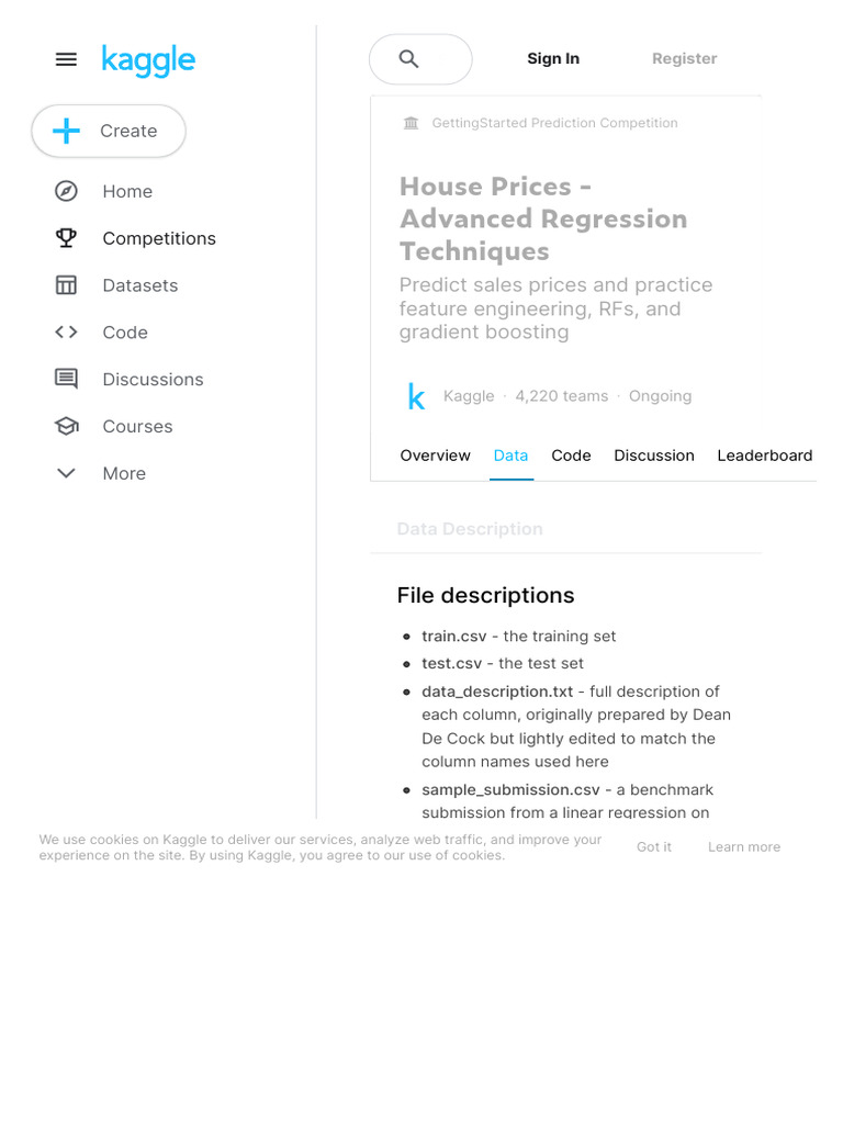 Predicting House Prices- Kaggle | PDF