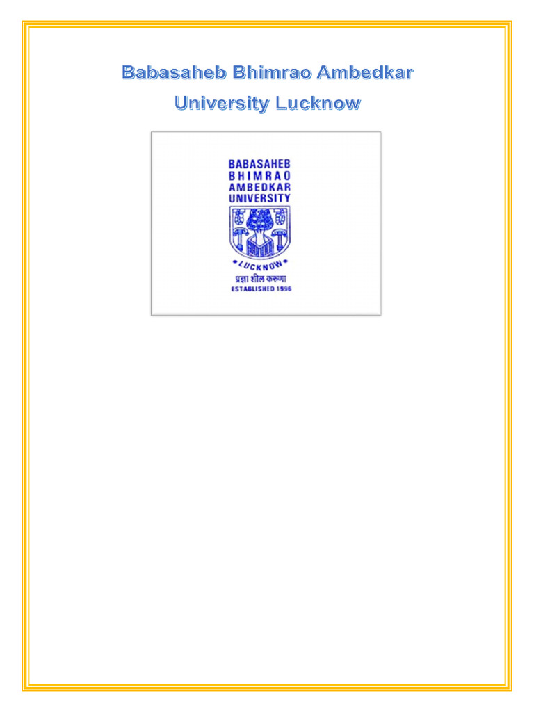 Babasaheb Bhimrao Ambedkar University Lucknow | PDF