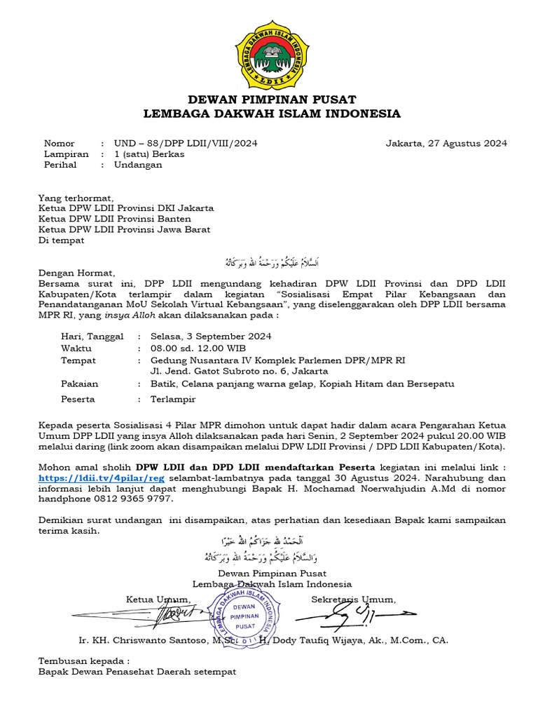 88 - Undangan Sosialisasi 4 Pilar MPR | PDF | Perjalanan