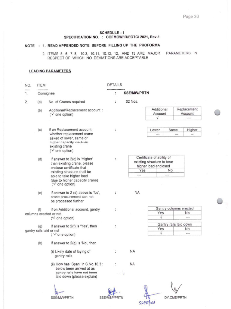 Specification of EOT 10 T - Part 2 | PDF