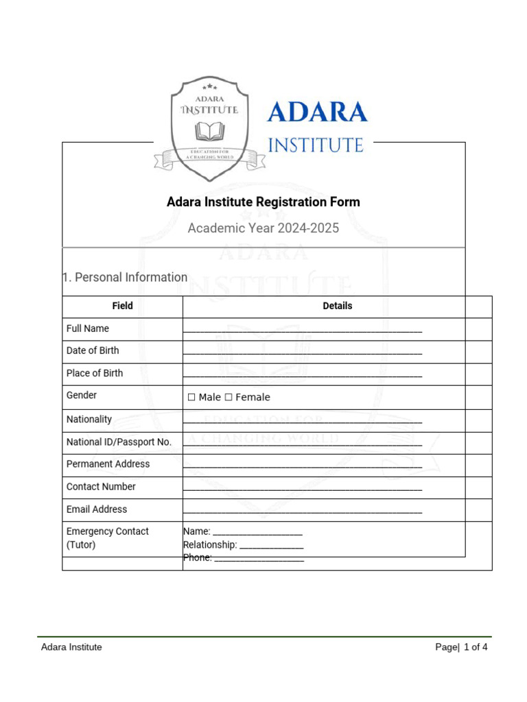 Registration Form | PDF