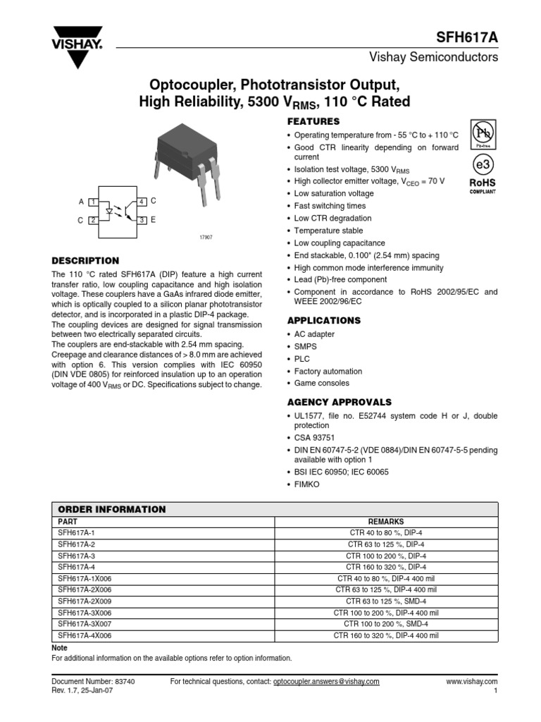 Octoacoplador SFH617A | PDF
