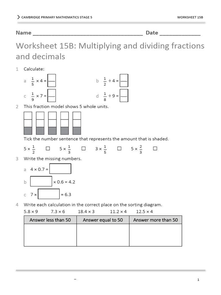 Prim Maths 5 2ed TR Diff Ws 15b | PDF