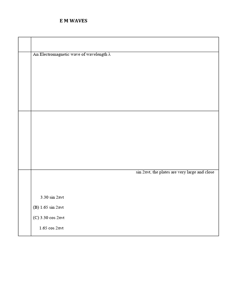 CH 8 MCQ E M WAVES-1 | PDF