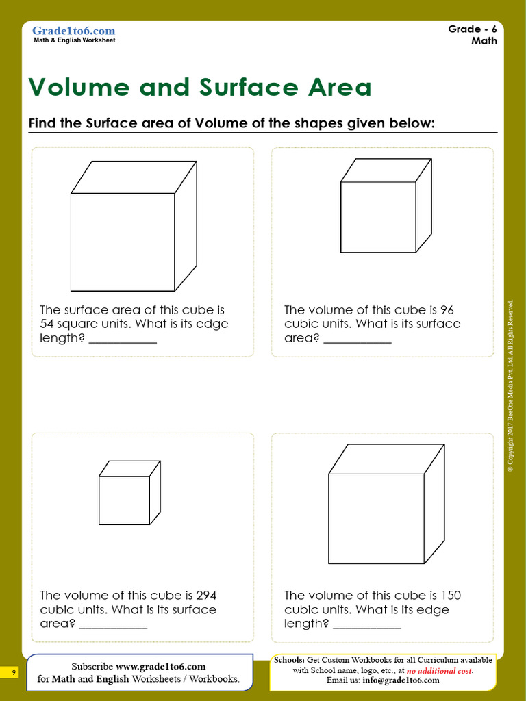 Surface Area & Volume | PDF