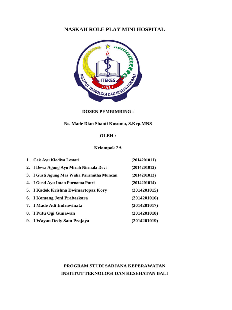 Naskah Role Play Mini Hospital | PDF