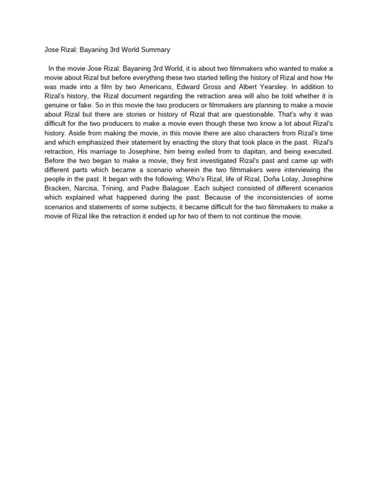 Jose Rizal 3rd World | PDF