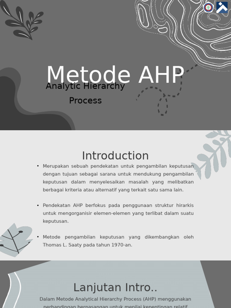 Metode AHP: Analytic Hierarchy Process | PDF