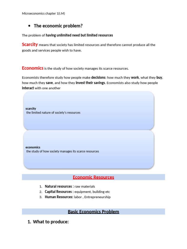 Chapter 1 Ten Principles of Economics | PDF