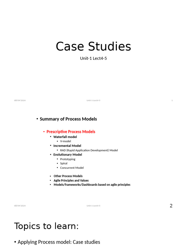Case Studies: Unit-1 Lect4-5 | PDF
