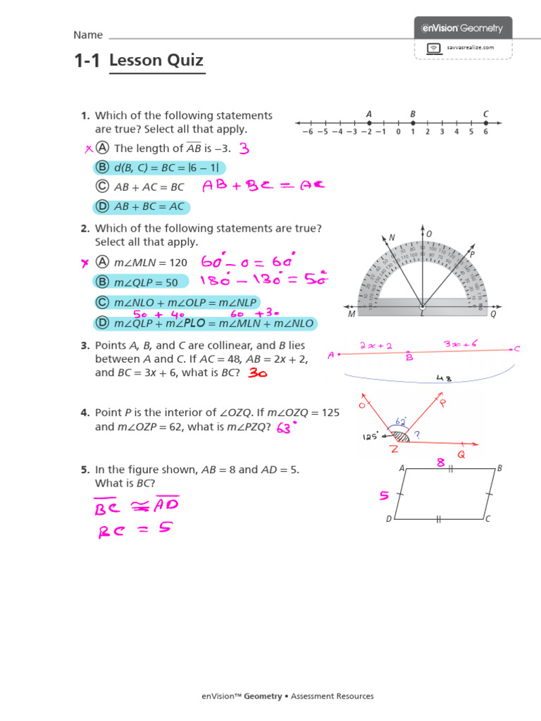 1-1_ Lesson Quiz_Ak | PDF
