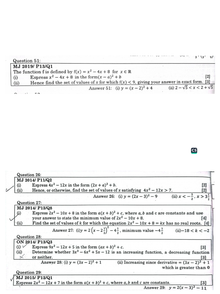 Quadratics | PDF