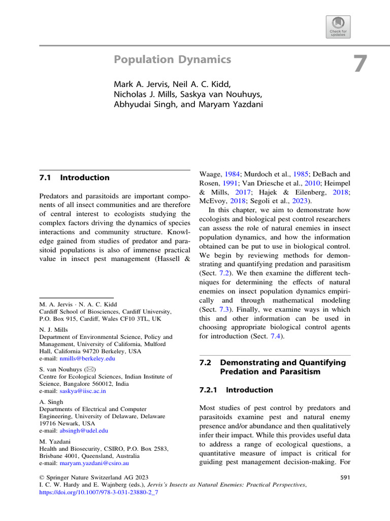 Population Dynamics | PDF | Predation | Science & Mathematics
