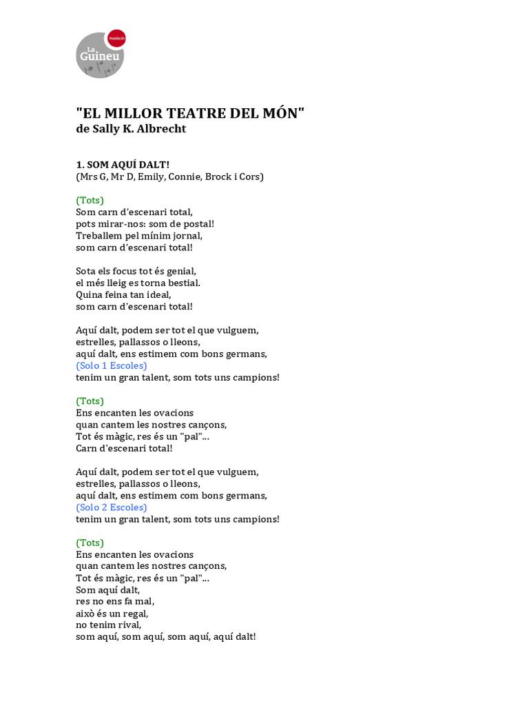 Text Del Musical | PDF