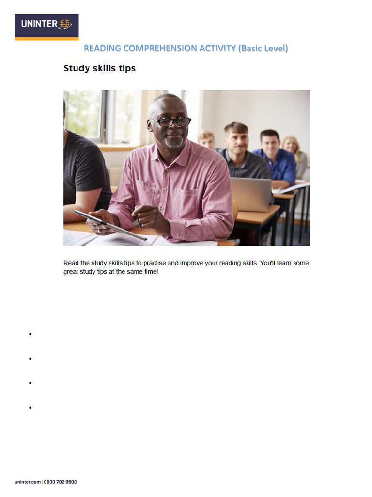 Reading Comprehension BASIC ANSWER KEY | PDF