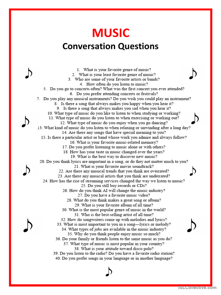 Music Conversation Questions | PDF