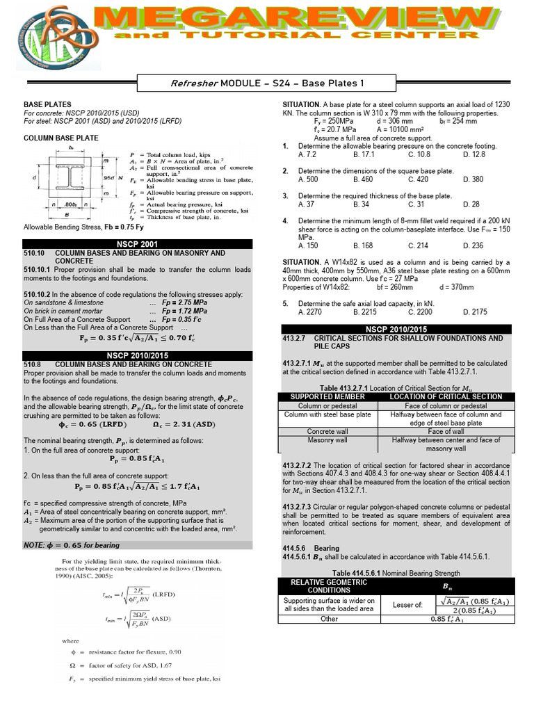 Refresher Module S24 BasePlates1 | PDF